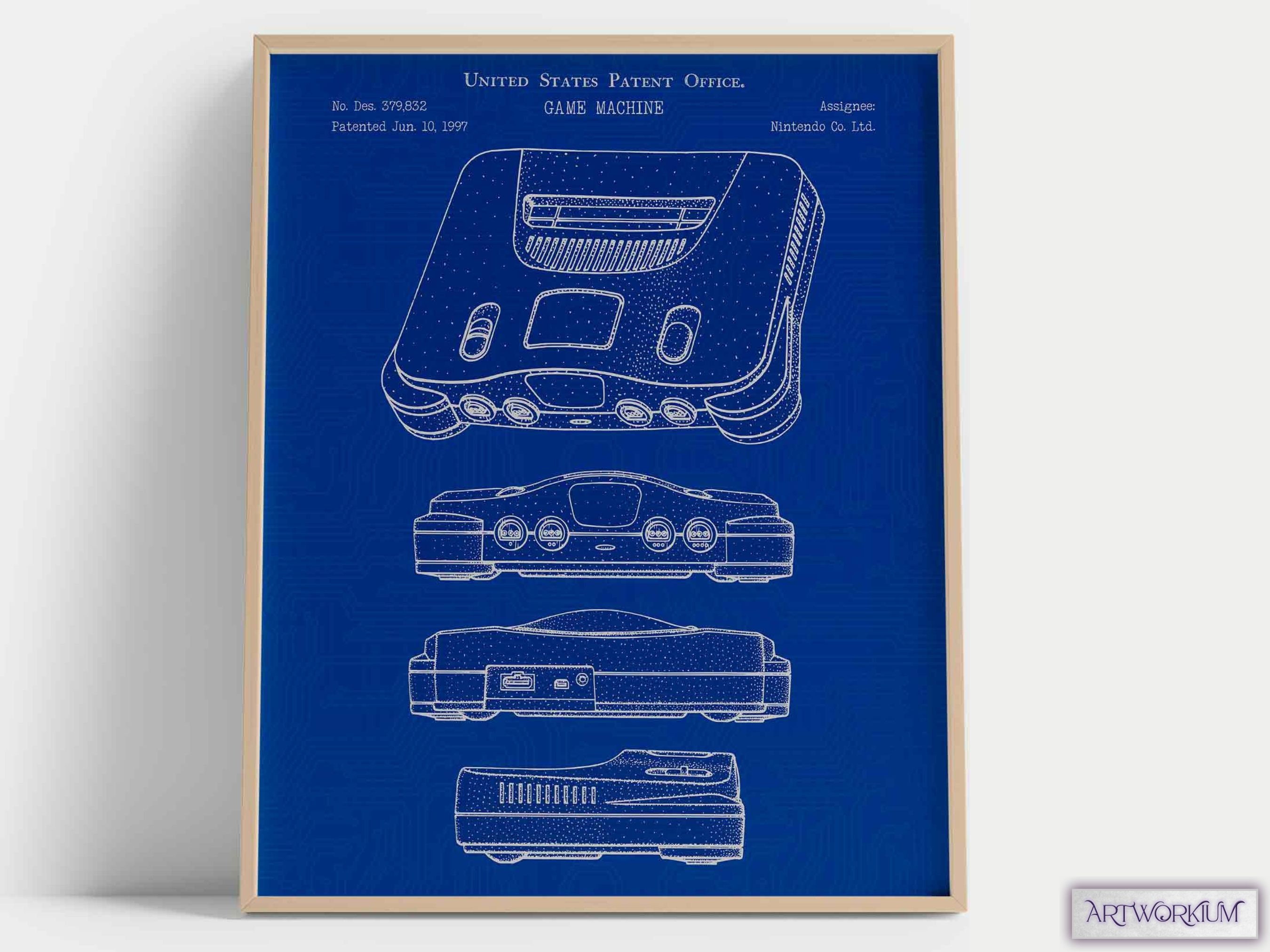 Retro Game Console Patent Art Prints: Blueprint Set (digital Download ...