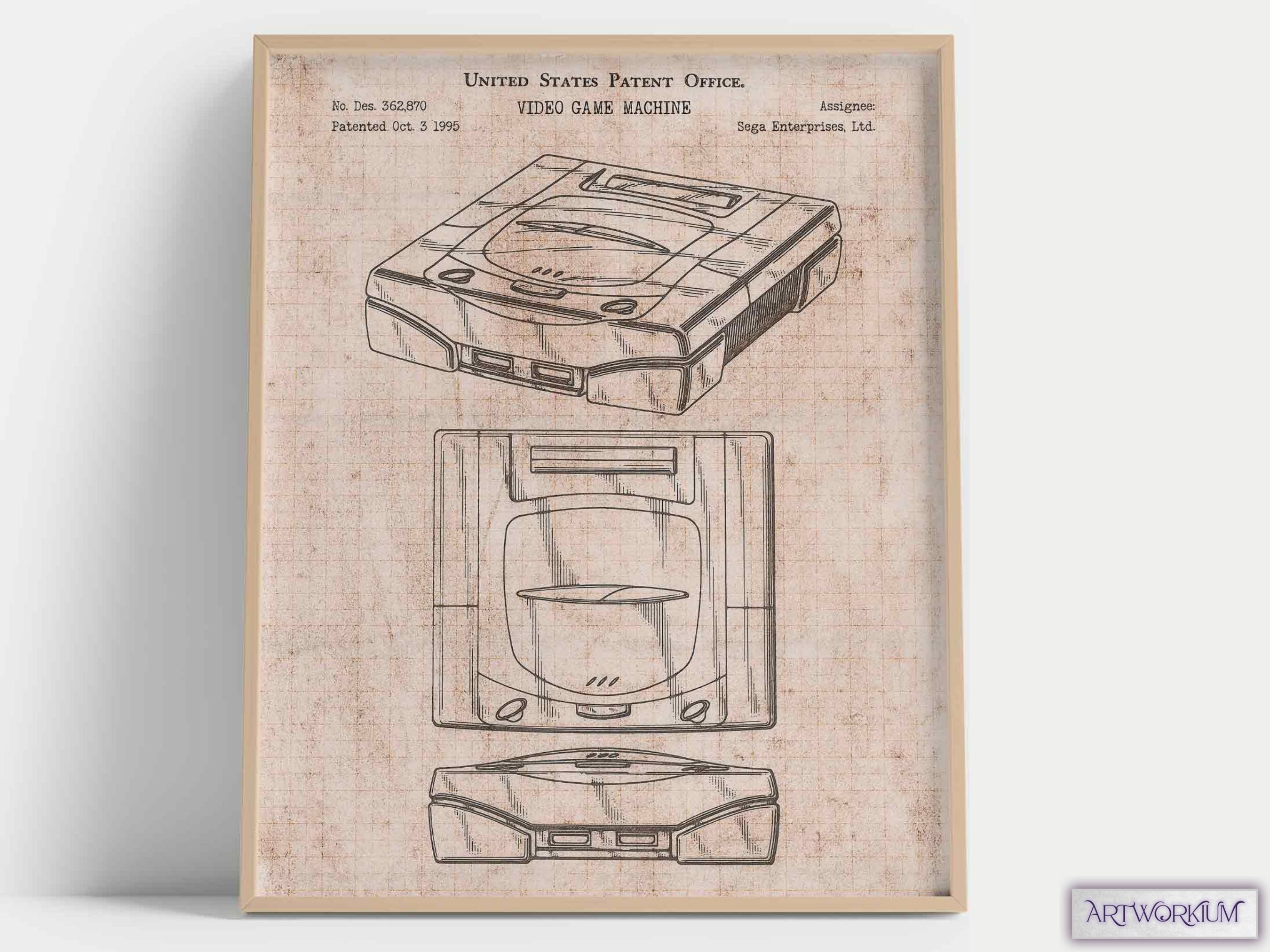 Retro Video Games Console Set of 6 Patent Prints [vol. 3 - Old Graph ...