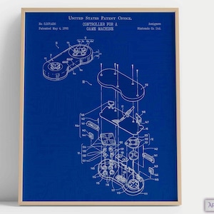 Retro Game Console Patent Art Prints: Blueprint Set (digital Download ...