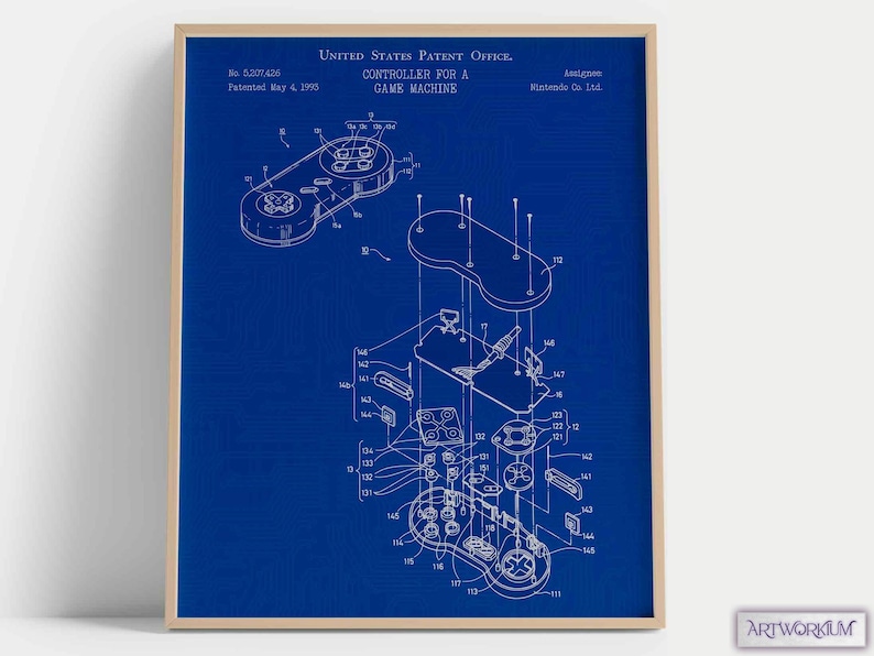 Retro Video Games Console Set of 6 Patent Prints [vol. 1 - Blueprint ...