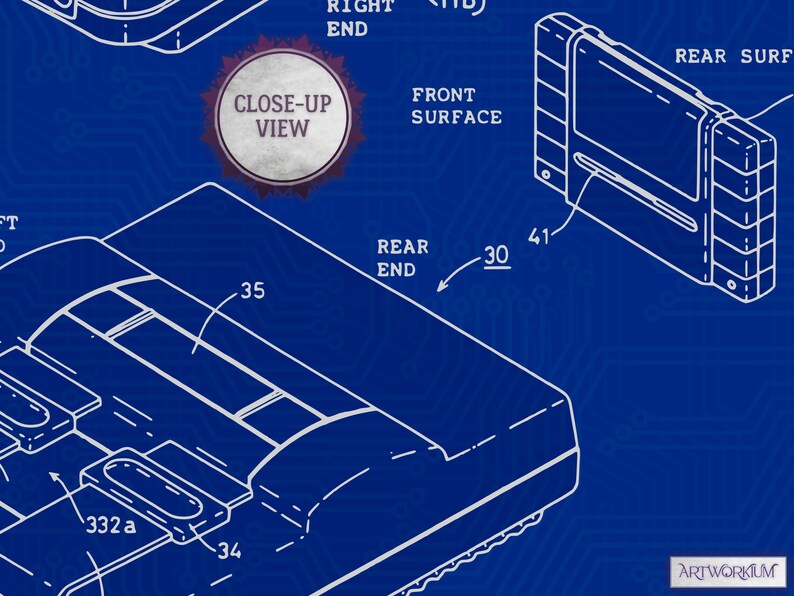 Retro Video Games Console Set of 6 Patent Prints [vol. 1 - Blueprint ...