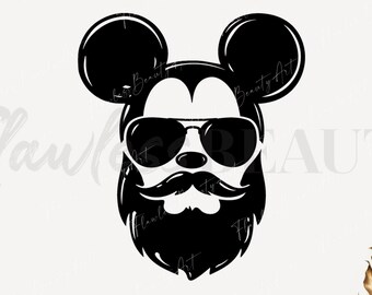 Mickey Mouse With a Beard Svg - Etsy Denmark