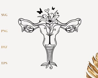 Floral Uterus Svg | Etsy