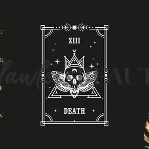 Death Tarot Card Svg Celestial Png Head Moth Mystical Gothic - Etsy UK