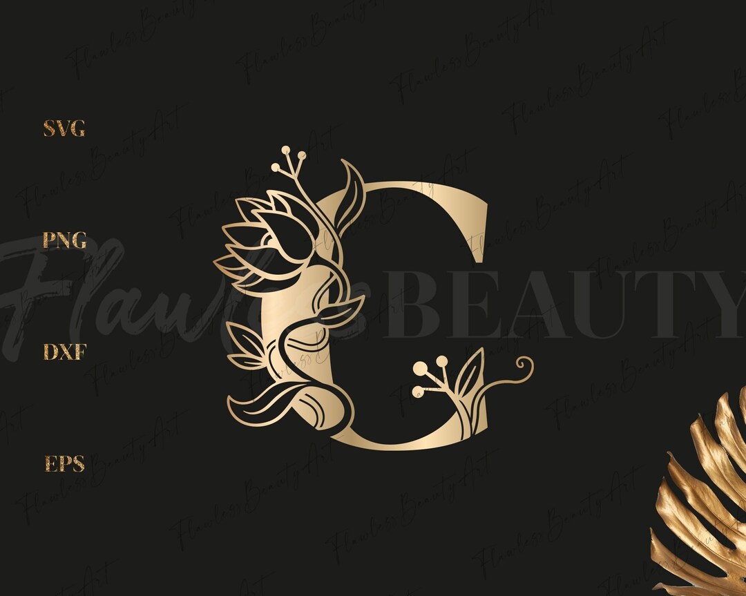 Letra floral C Svg Png Alfabeto Capital de la Flor Svg - Etsy México