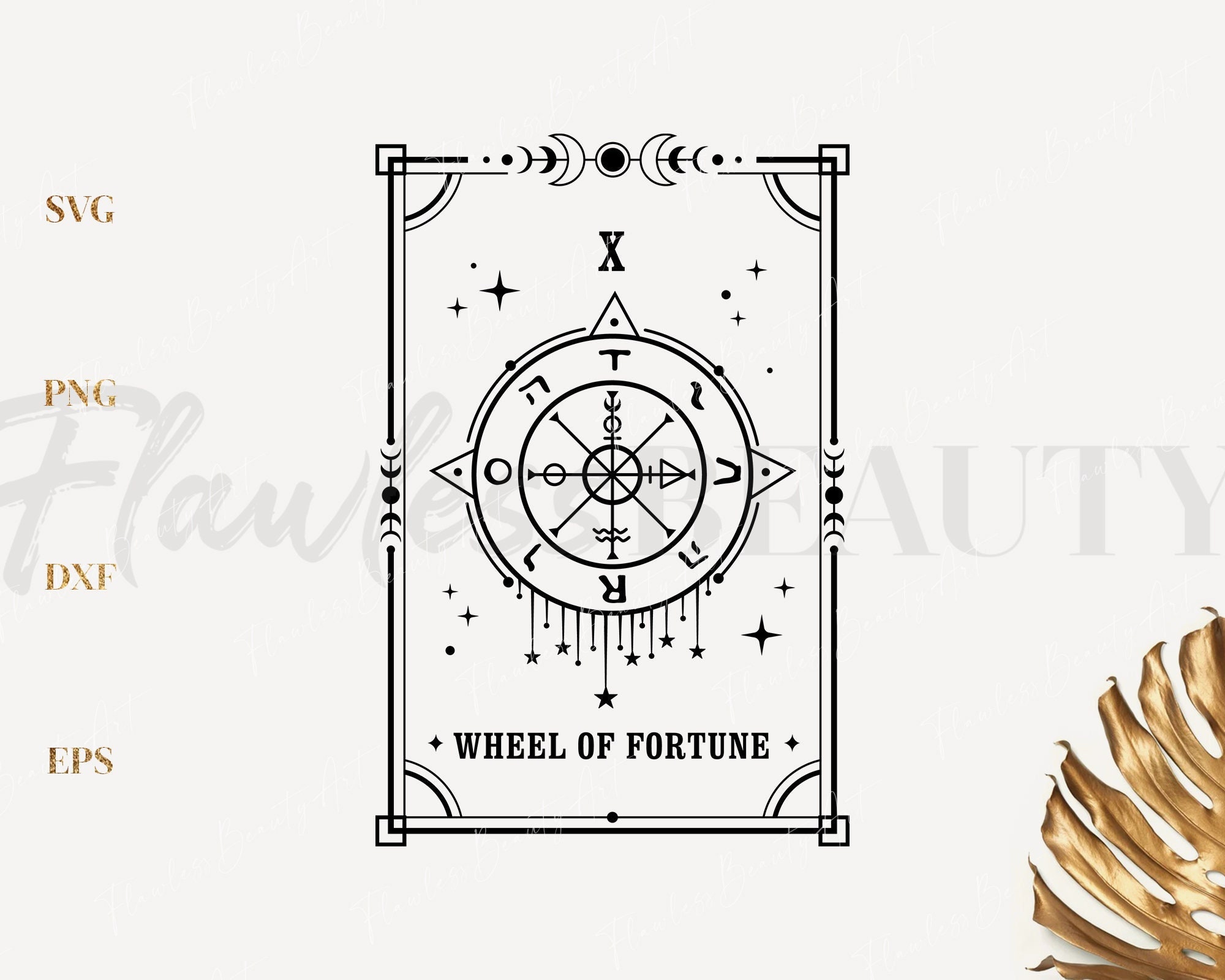 Wheel of Fortune Tarot Card Png Tarot Cards Svg Witchcraft - Etsy