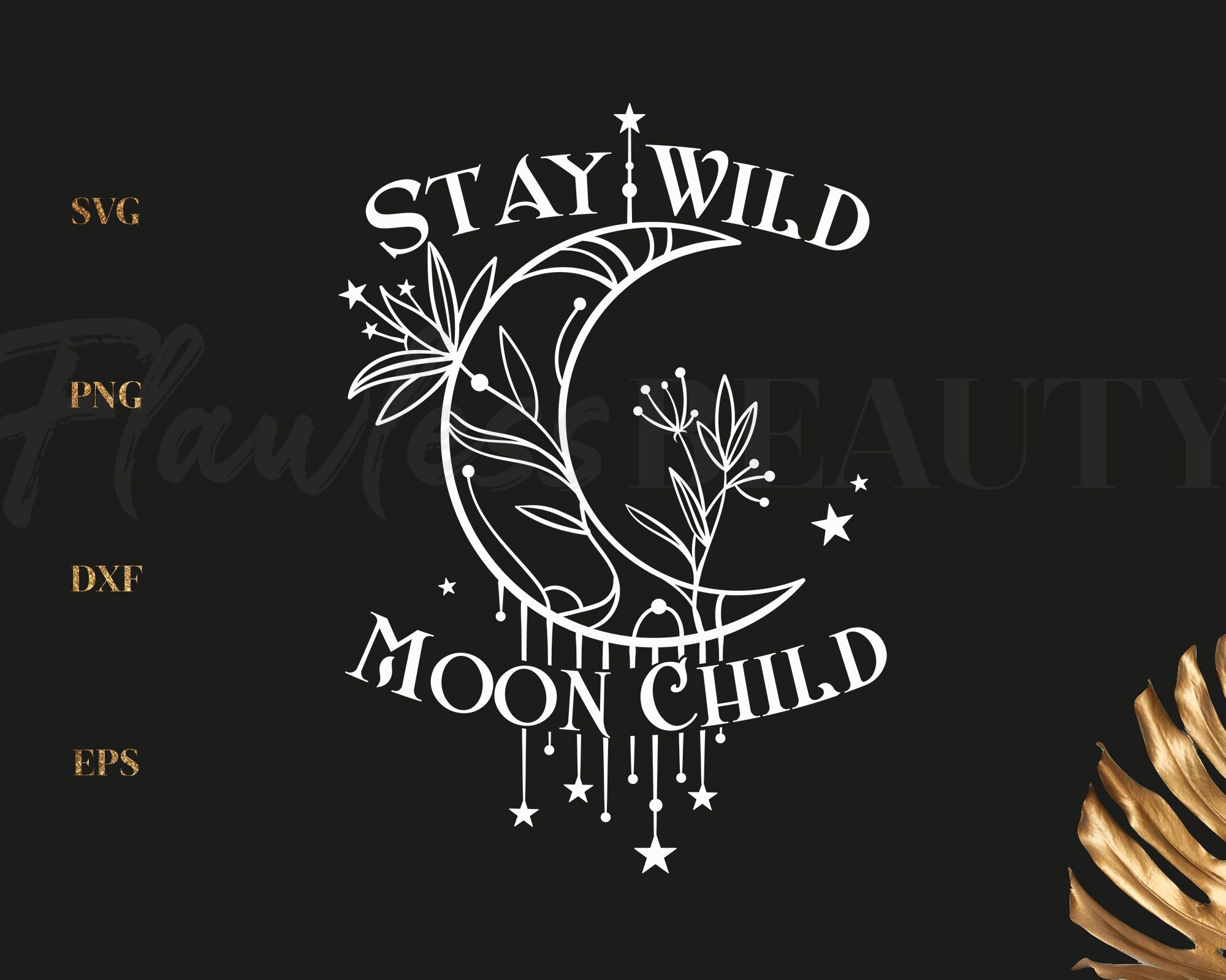 Stay Wild Moon Child Svg Boho Svg Moon Png Moon Phase Svg | Etsy