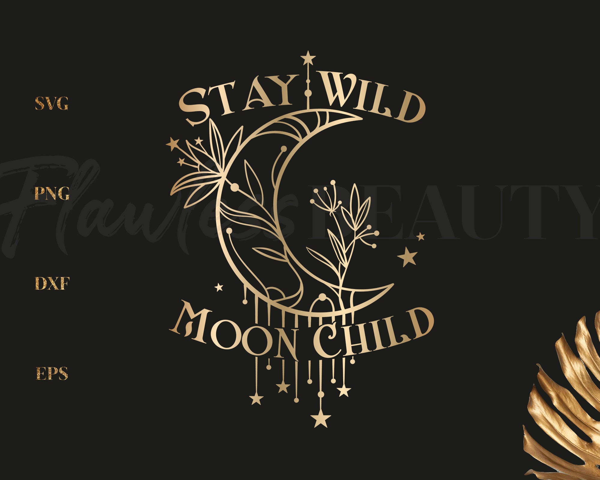 Stay Wild Moon Child Svg Boho Svg Moon Png Moon Phase Svg | Etsy