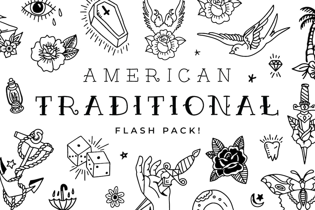 American Traditional Flash Pack - Etsy