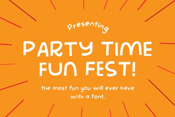 Party Time Fun Fest Font Fun Font Kids Font Party Font | Etsy