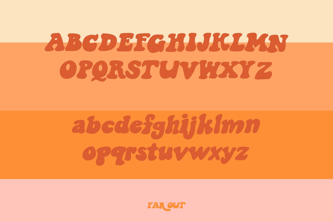 Far Out Font - Groovy Font, Hippie Font, Cool Font, Vintage Font, Fun ...