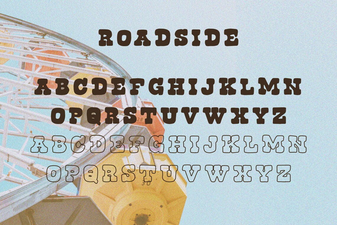 Roadside Font Vintage Slab Serif Vintage Font Adventure - Etsy