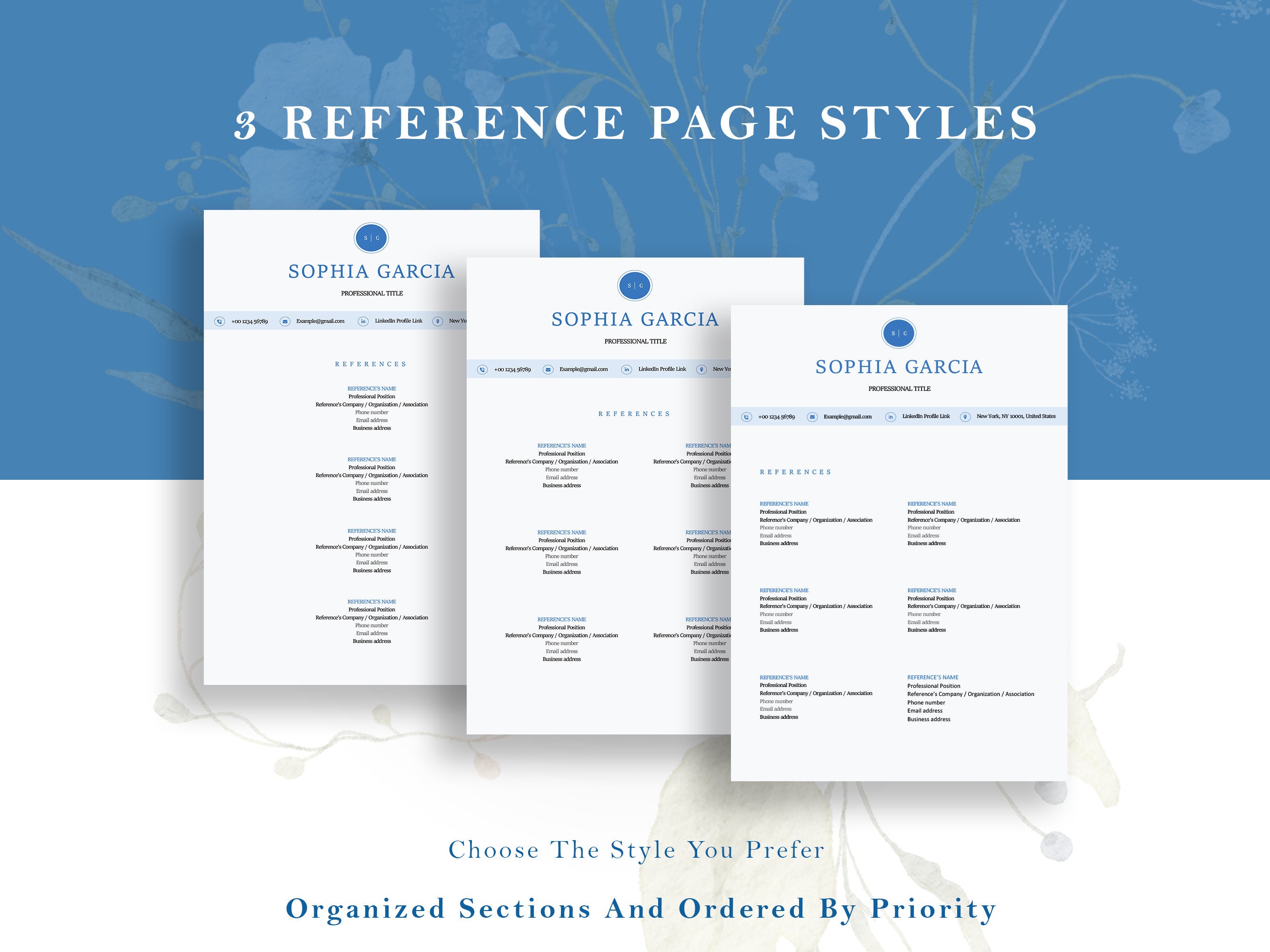 Modern Resume & CV Template for Word and Google Docs Professional Design, Executive Style ...
