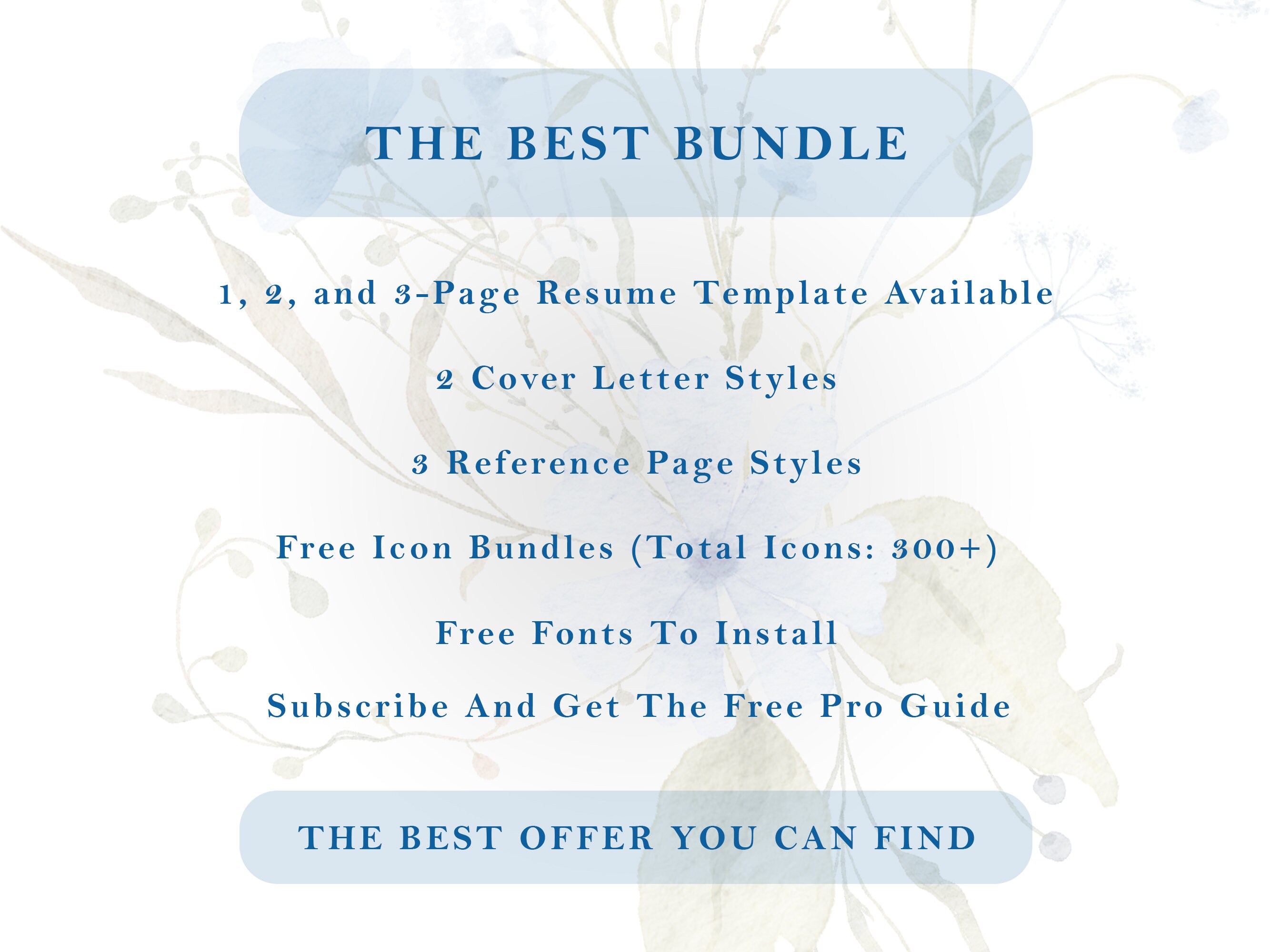 Modern Resume & CV Template for Word and Google Docs Professional Design, Executive Style ...