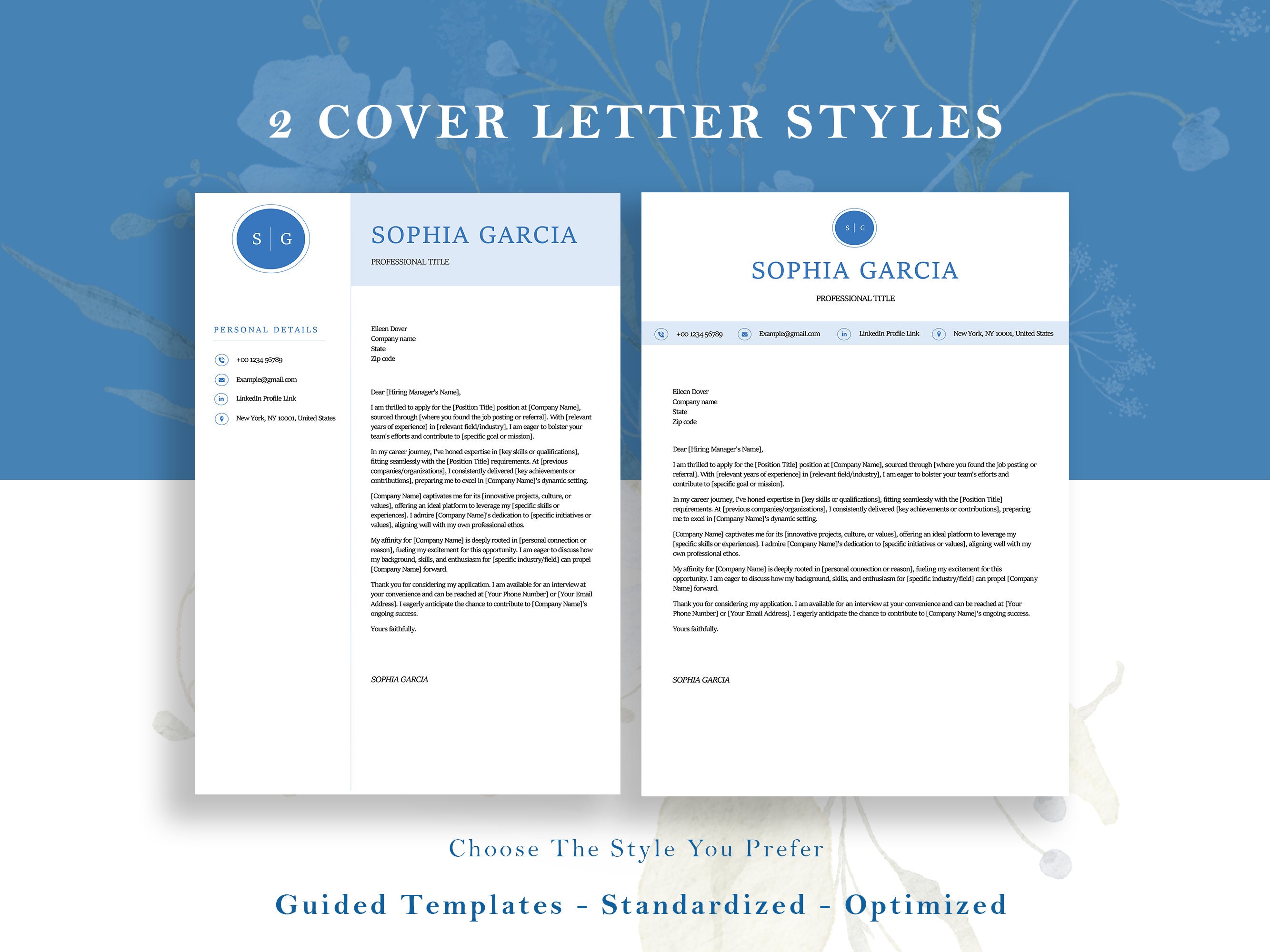 Modern Resume & CV Template for Word and Google Docs Professional Design, Executive Style ...