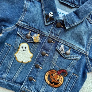 Custom Halloween Denim Jacket | Halloween Jacket | Personalized Denim ...