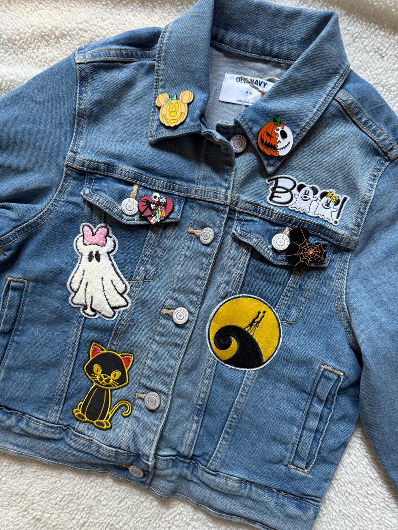 Custom Halloween Denim Jacket | Halloween Jacket | Personalized Denim ...