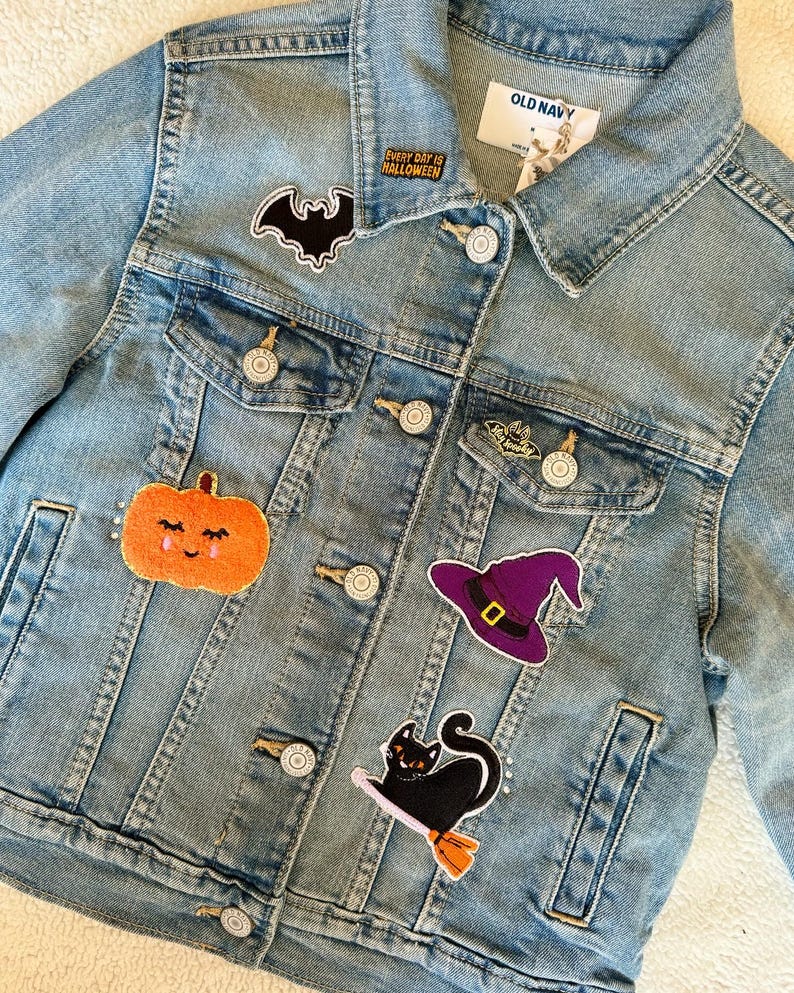 Custom Halloween Denim Jacket | Halloween Jacket | Personalized Denim ...