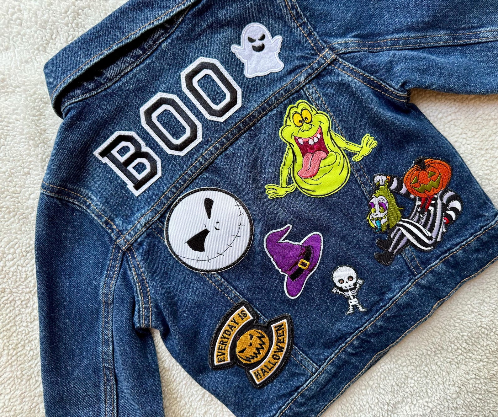 Custom Halloween Denim Jacket | Theme Park Patches - Etsy