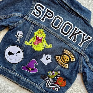 Custom Halloween Denim Jacket | Halloween Jacket | Personalized Denim ...