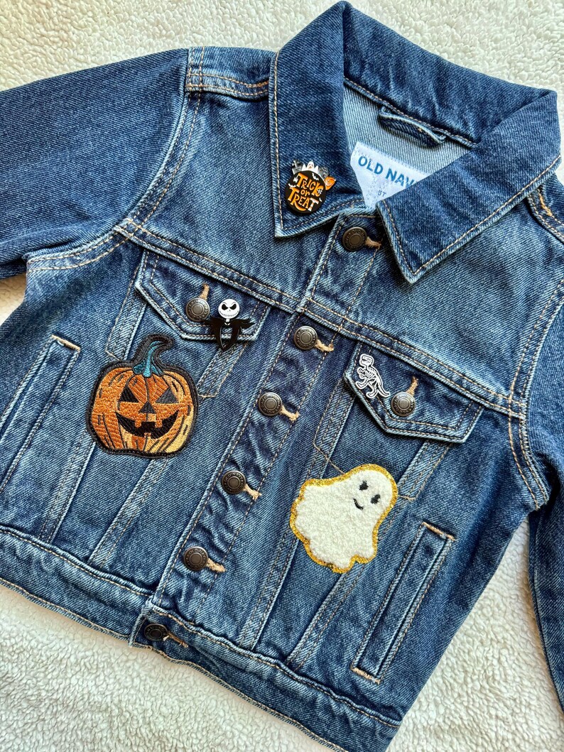 Custom Halloween Denim Jacket | Theme Park Patches - Etsy