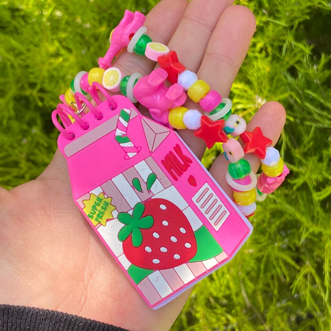 Strawberry Milk Notepad Necklace - Etsy