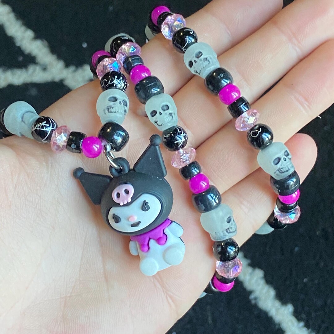 Kuromi Skulls Kandi Necklace - Etsy
