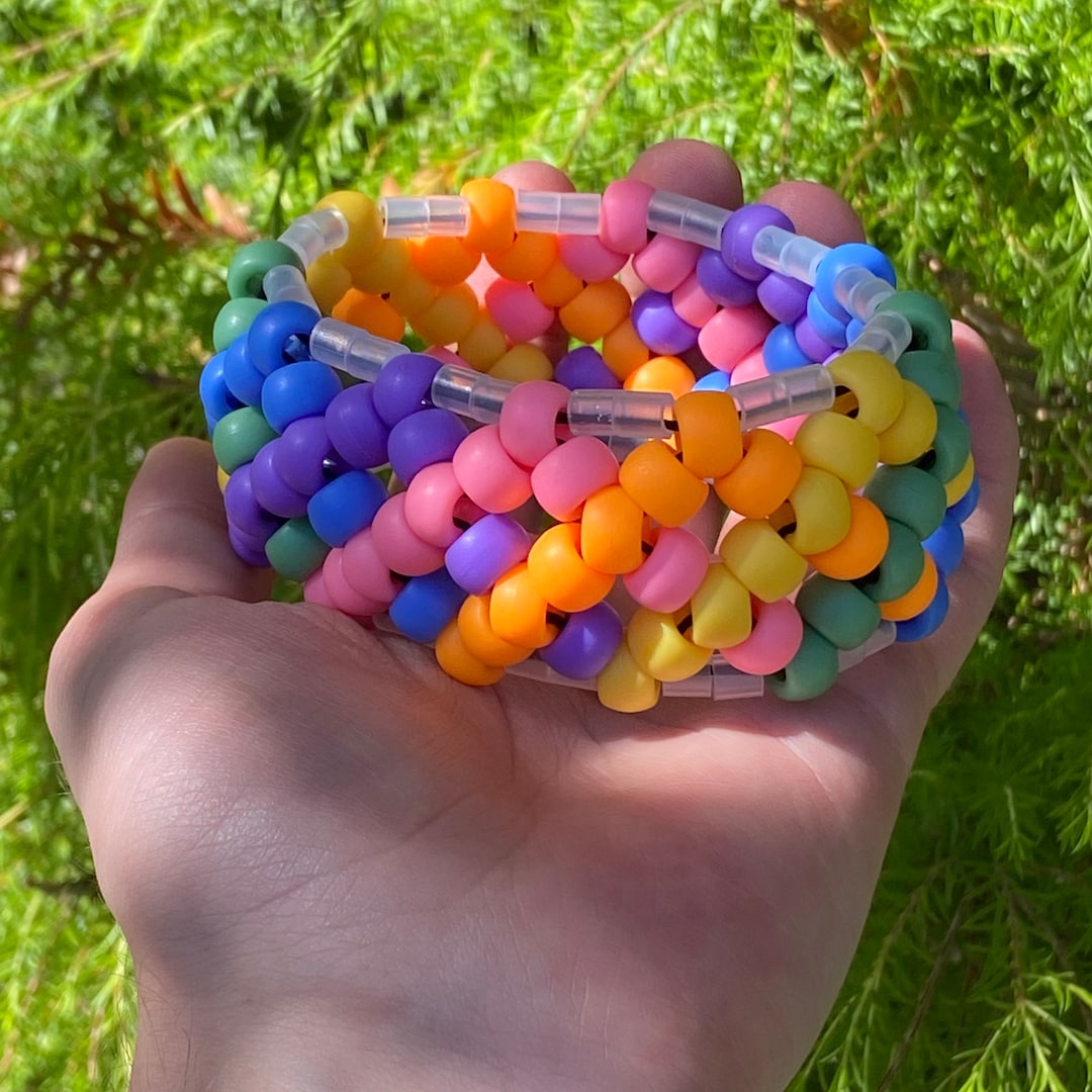 Rainbow Mountains Kandi Cuff - Etsy