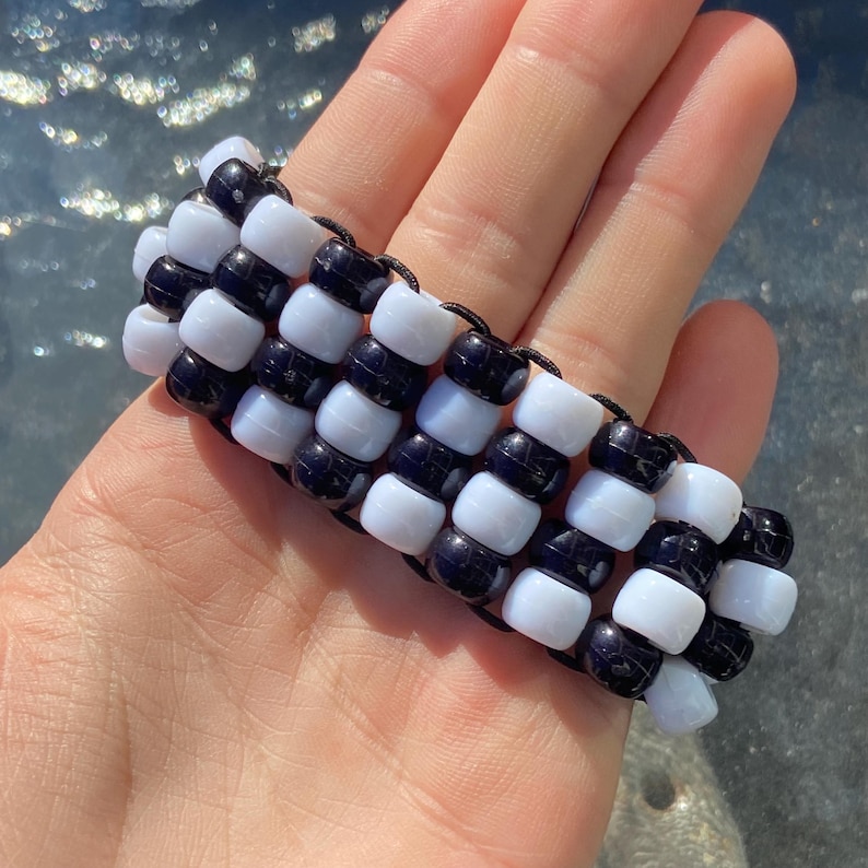 Black and White Checkerboard Kandi Cuff - Etsy