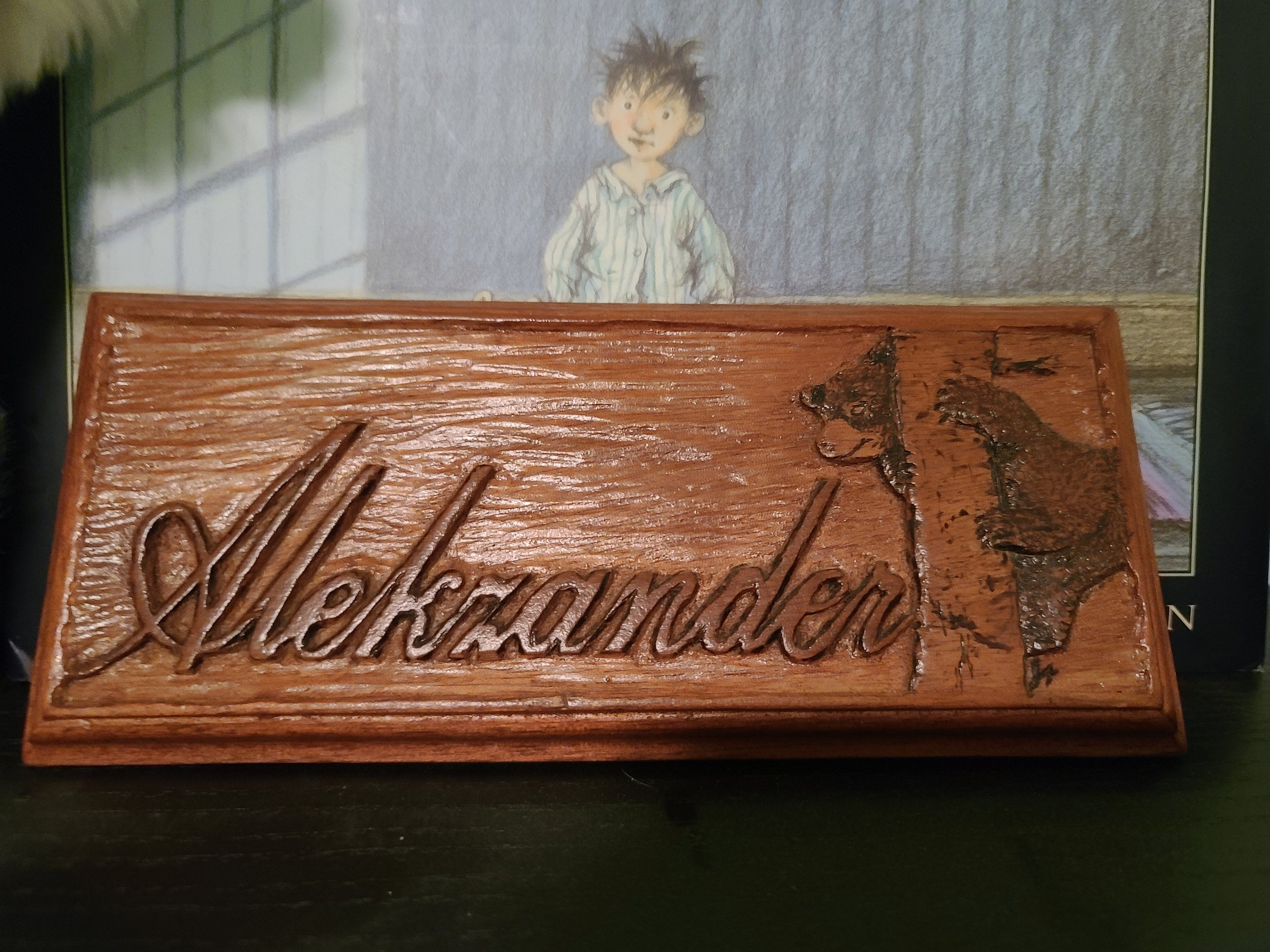 Hand Carved Mahogany, Personalised Name Plaques. - Etsy