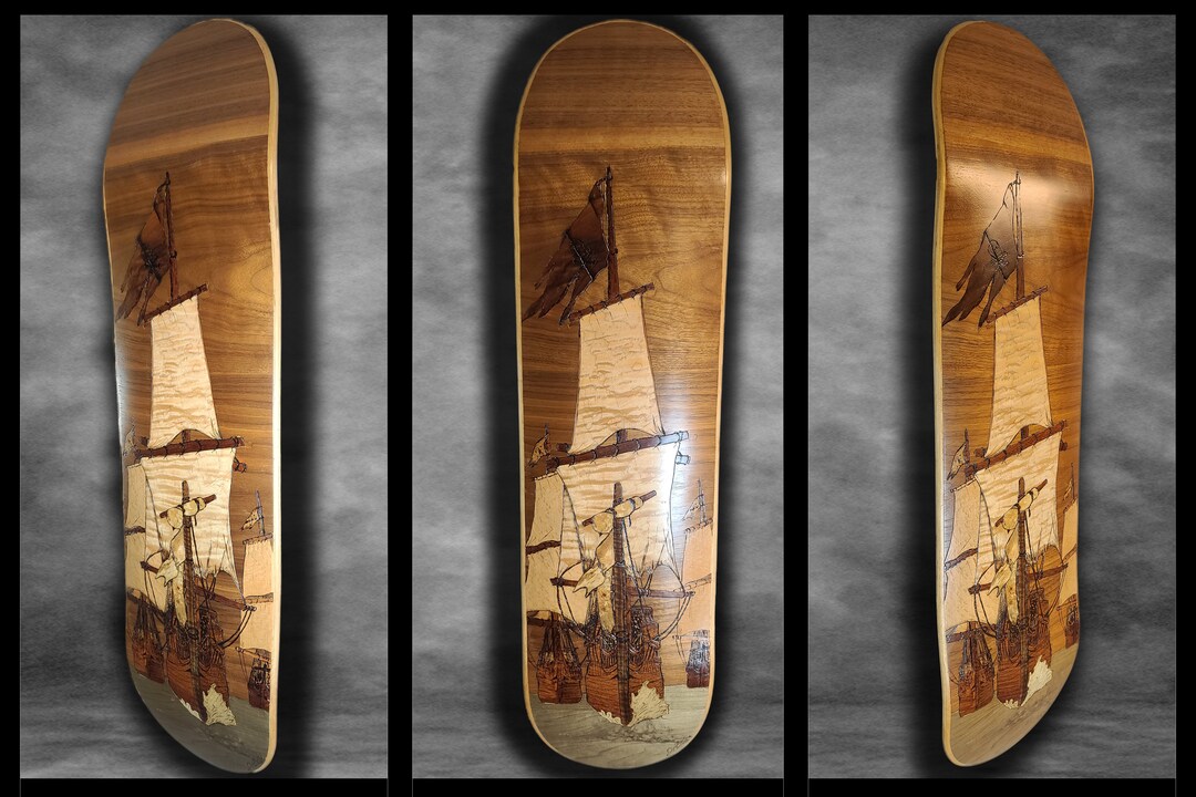 Wood Inlay, Skatboard Art Pirate Ship - Etsy