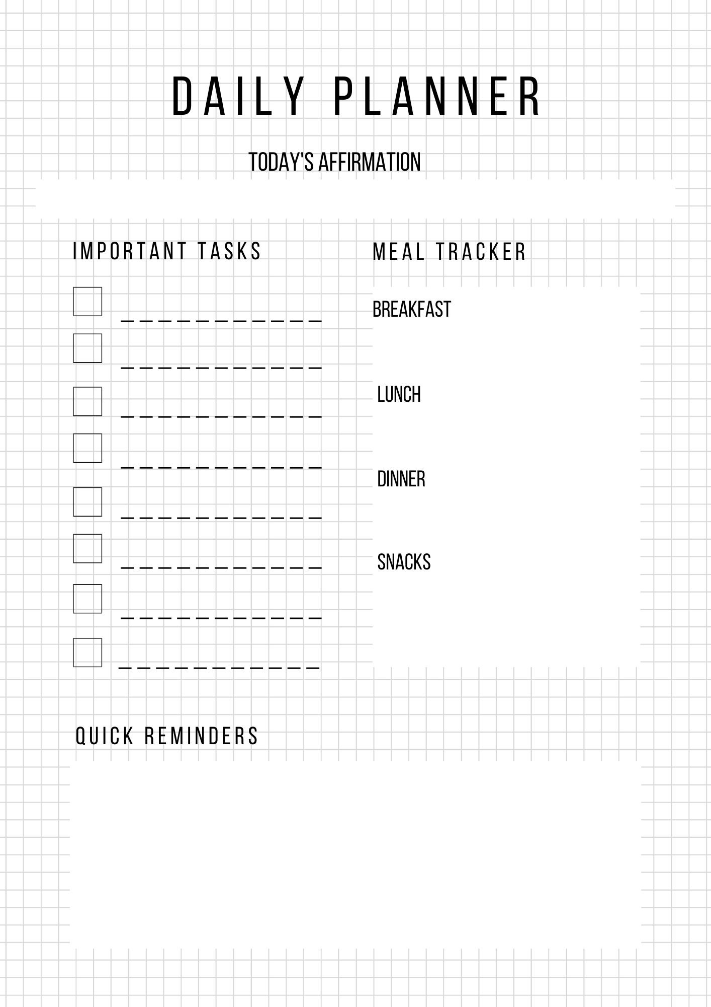 Daily Planner Printable Daily Task Sheet Printable | Etsy