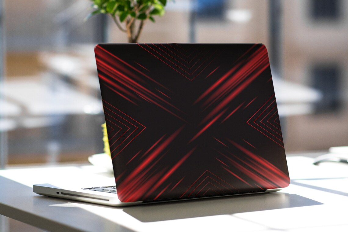 Red Laptop Skin Sticker Black Marble Notebook Vinyl Decal Dell - Etsy