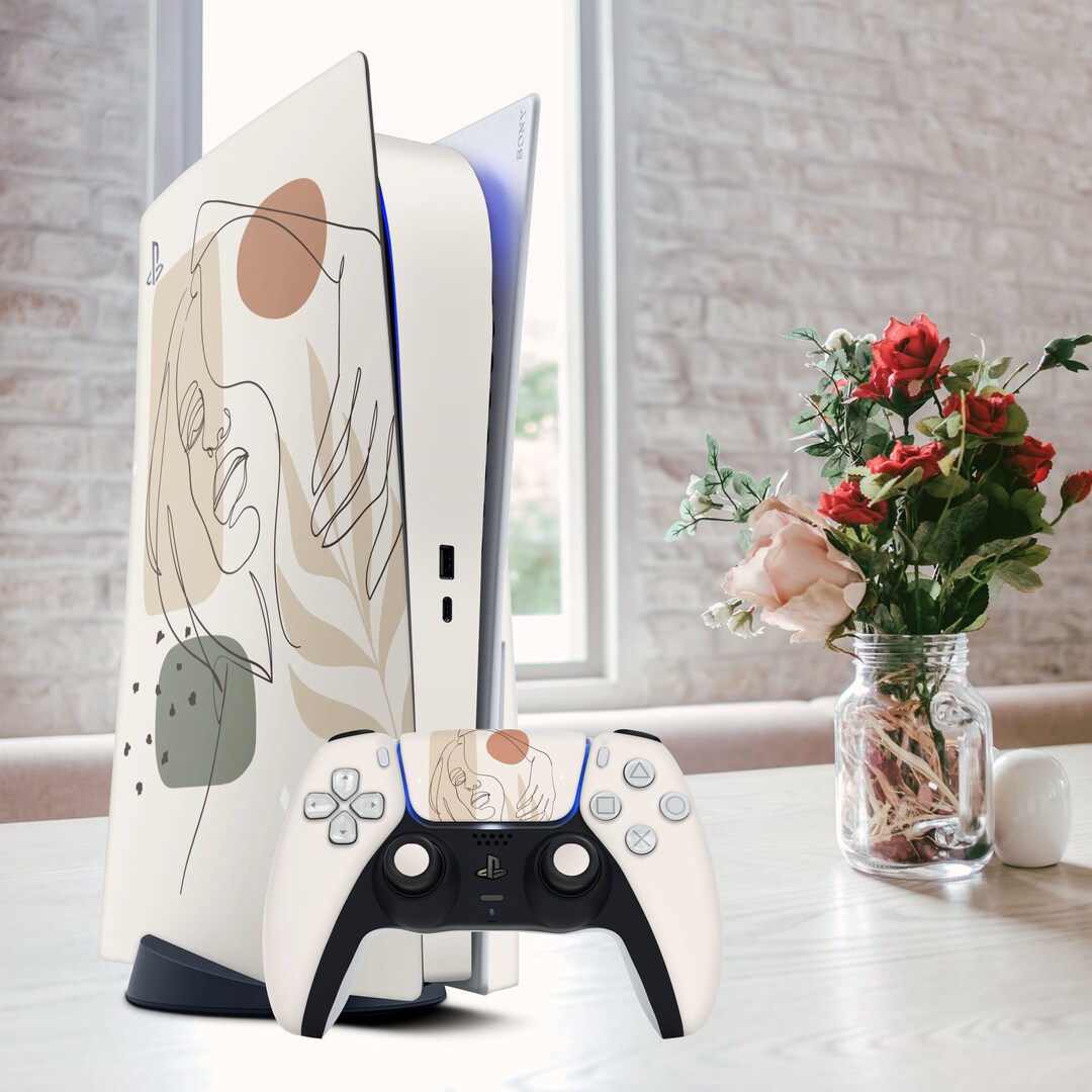 One Line Drawing PS4 Skin Art Ps4 Pro Slim Fat Vinyl Sticker Women Face ...