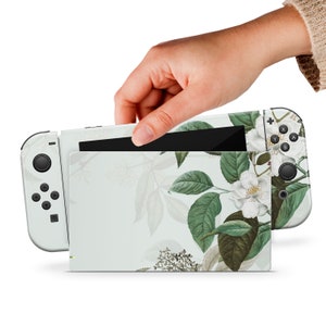 Wild Rose Nintendo OLED Skin, Aesthetic Green Flowers Nintendo Switch ...