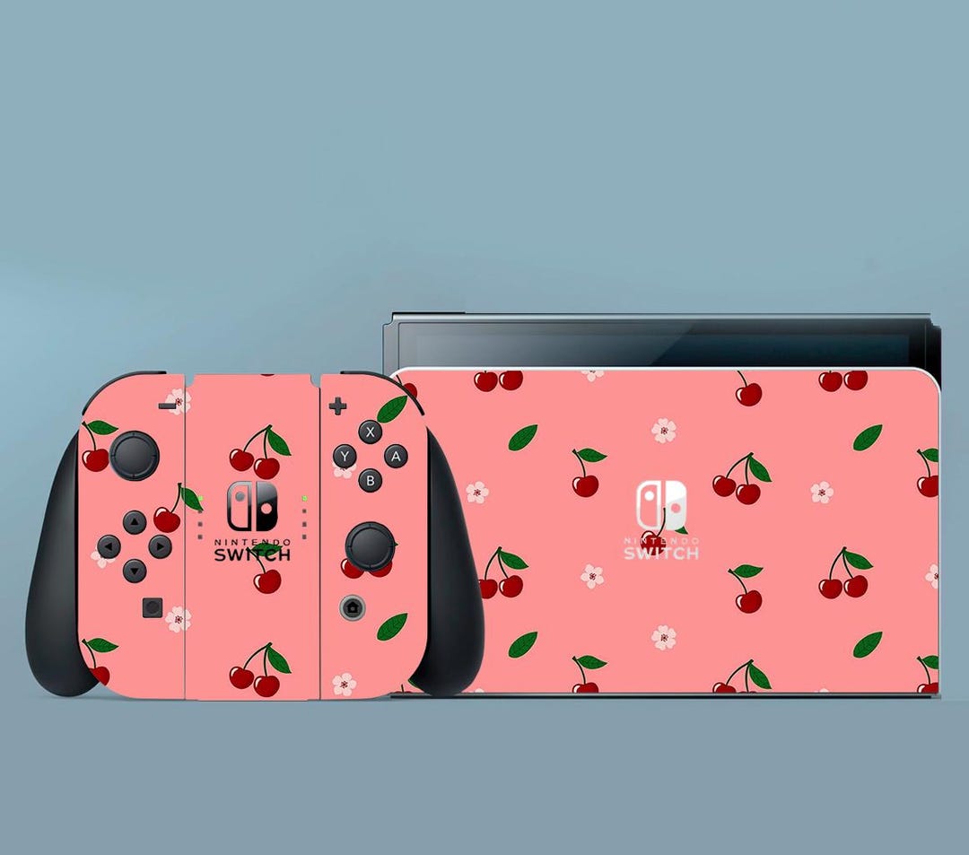 Pink Switch Skin Cherry Switch Skin Fruits Switch OLED Skin Nature ...