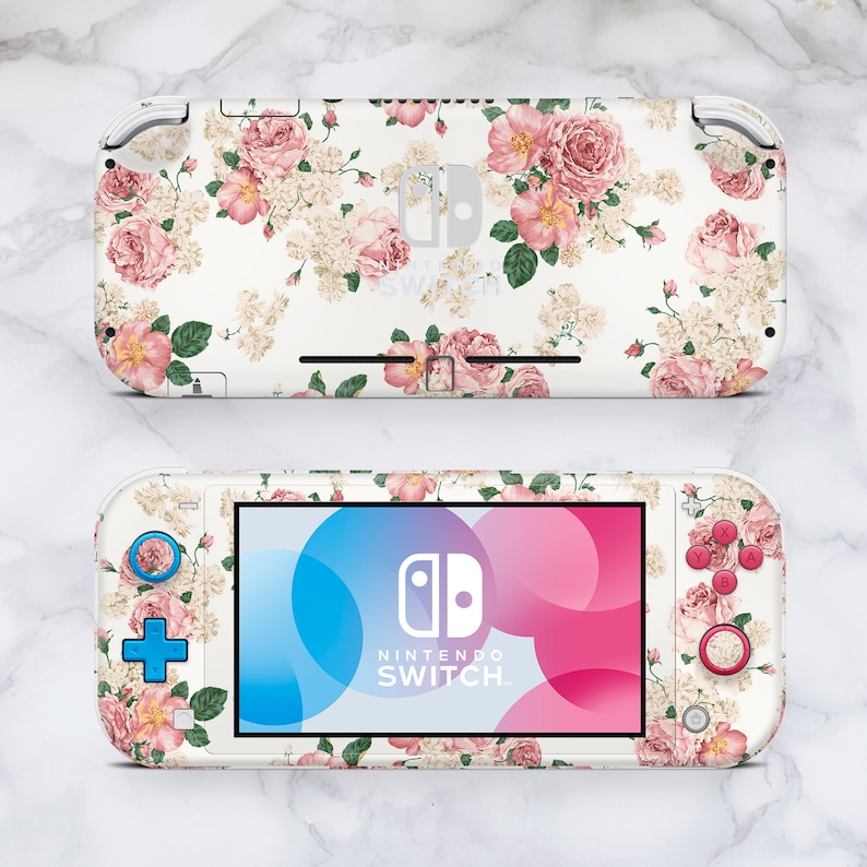 Roses Texture Nintendo Switch Lite Skin Floral Decal for Game Console ...