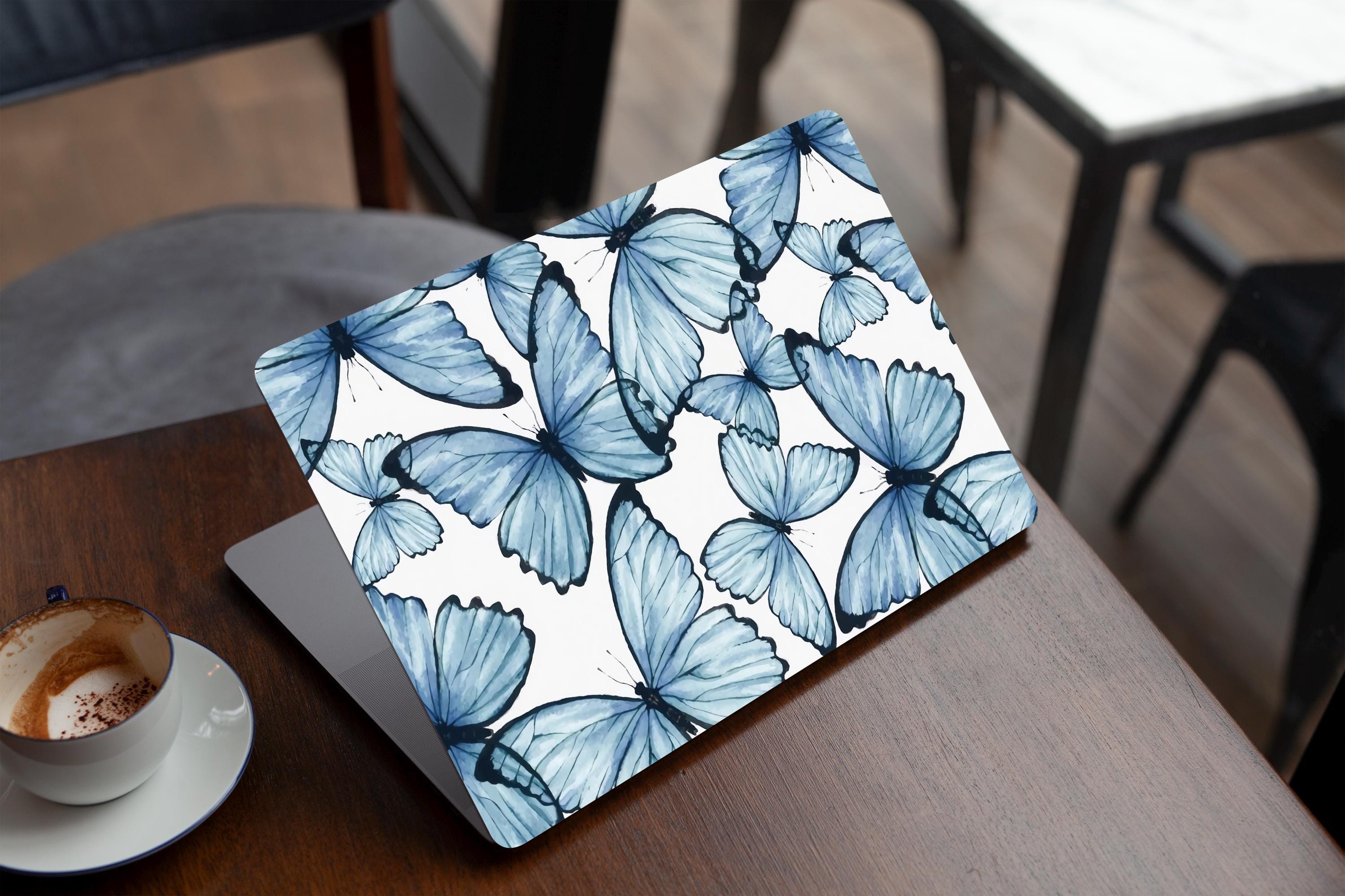 Blue Butterflies Laptop Skin Notebook Texture Vinyl Dell HP Envy Lenovo ...