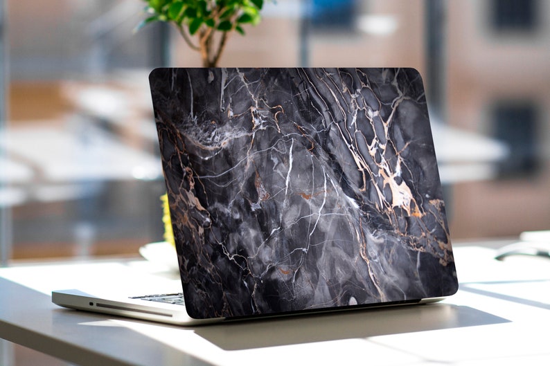 Dark Grey Marble Laptop Skin, MacBook Skin, Computer Decal Sticker Full ...