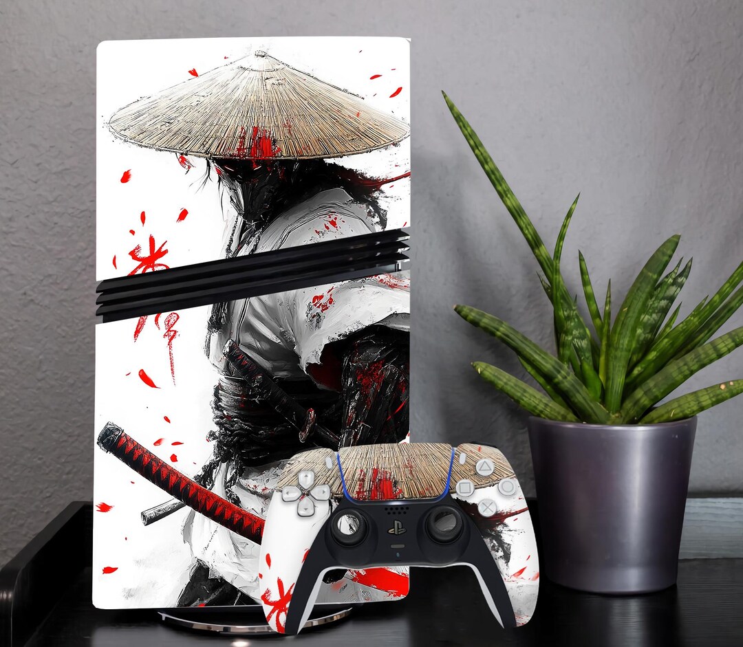Samurai Legend PS5 Pro Skin Decal White Pattern PS5 Slim Playstation 5 ...