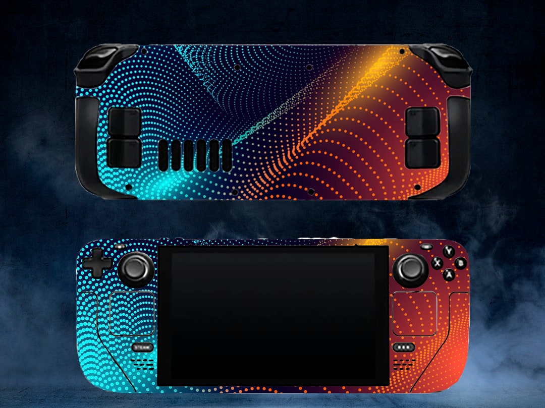 Abstract Steam Deck Skin, Classic Retro Gaming Blue Steamdeck Decal ...