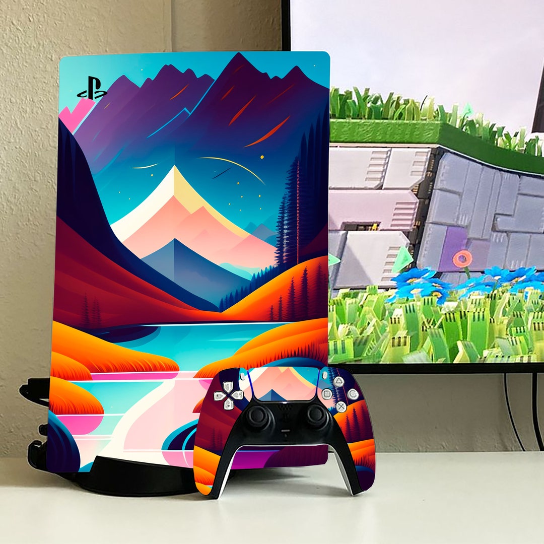 Mountaoins PS5 Skin Art PS5 PS4 Skin PS5 Controller Skin PS4 Colorful ...