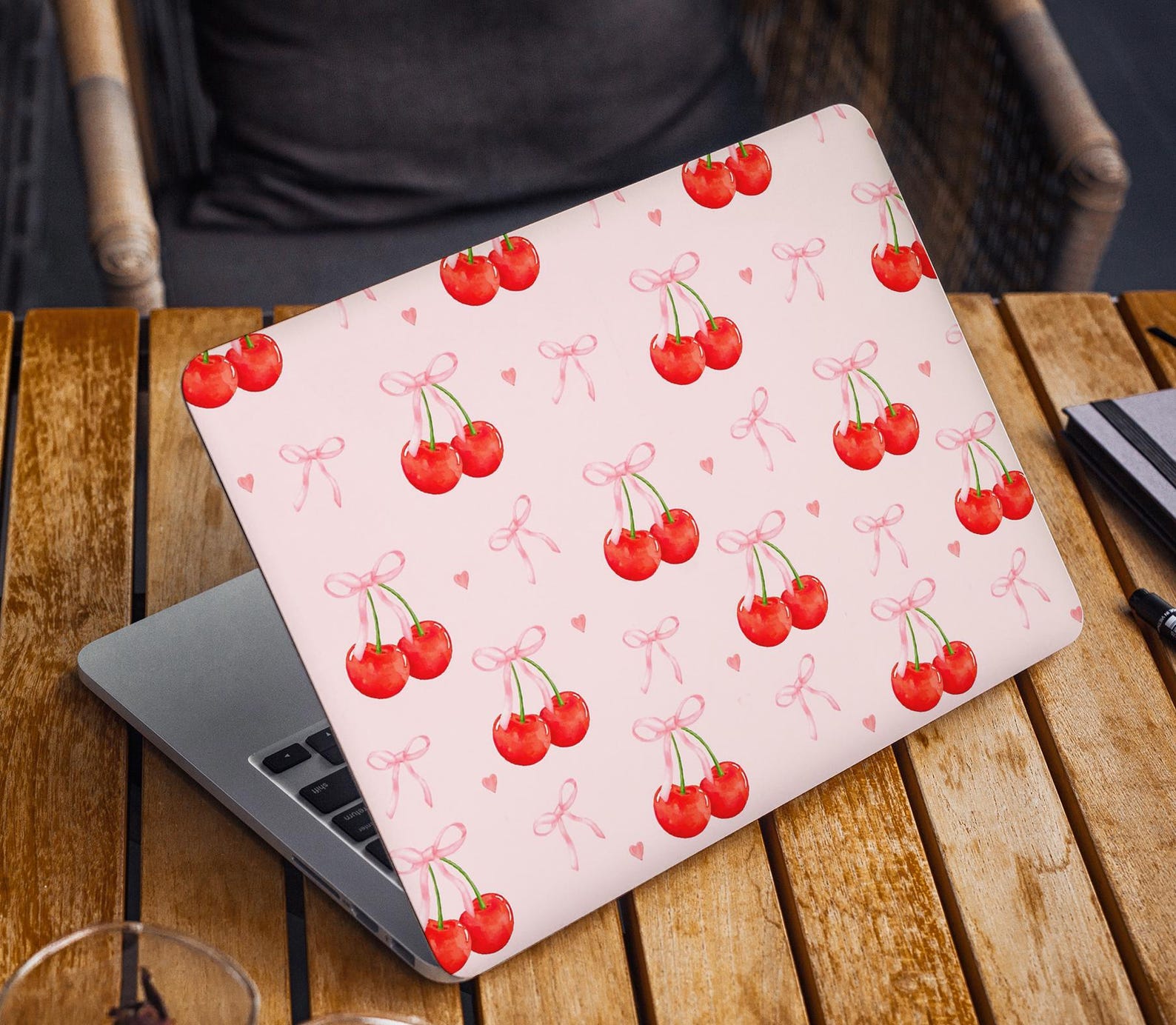 Cherry Skin Laptop Pink Bows Notebook Vinyl Dell XPS HP Envy Lenovo ...
