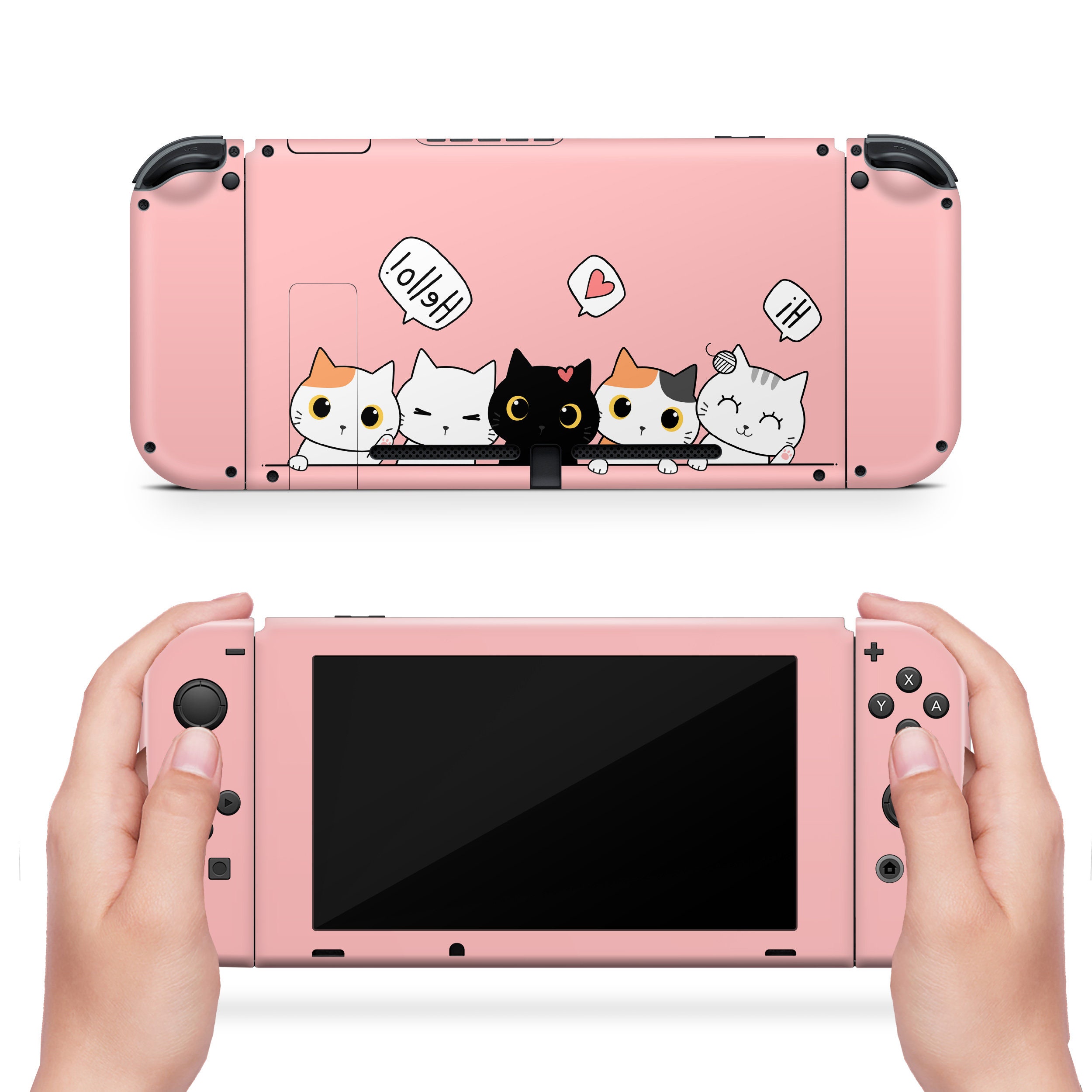 Cute Cat Nintendo Switch Skin Vintage Pink Pastels Nintendo Switch OLED ...