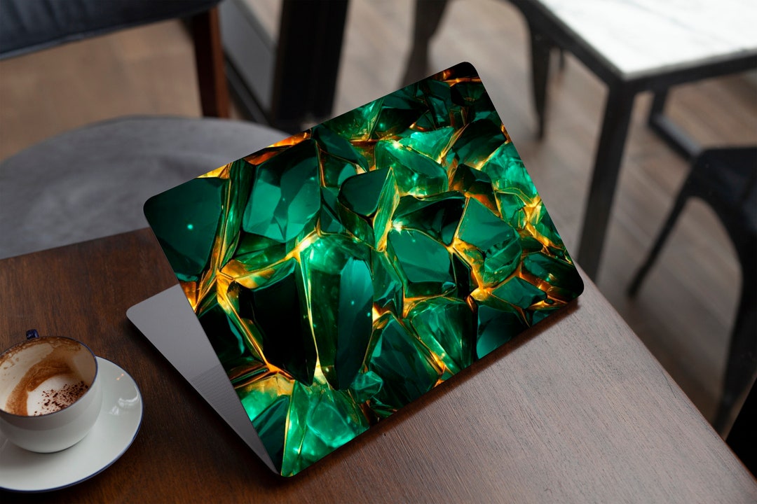 Green Marble Laptop Skin Crystal Notebook Vinyl Decal Dell Hp Lenovo ...
