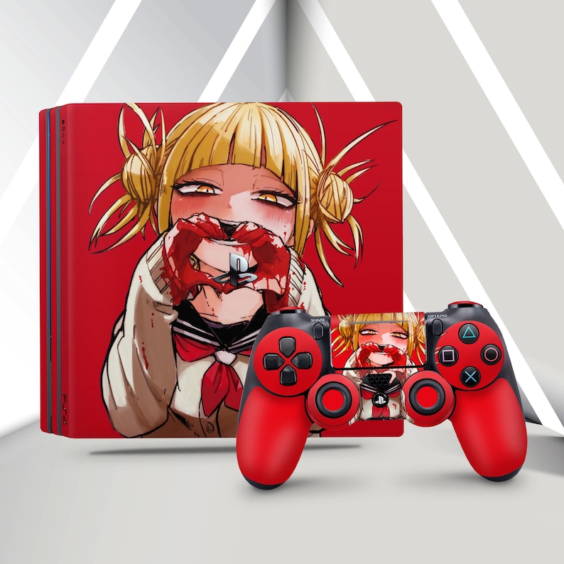 PS4 Skin Halloween Pattern Ps4 Pro Slim Fat Vinyl Anime Blood Red ...