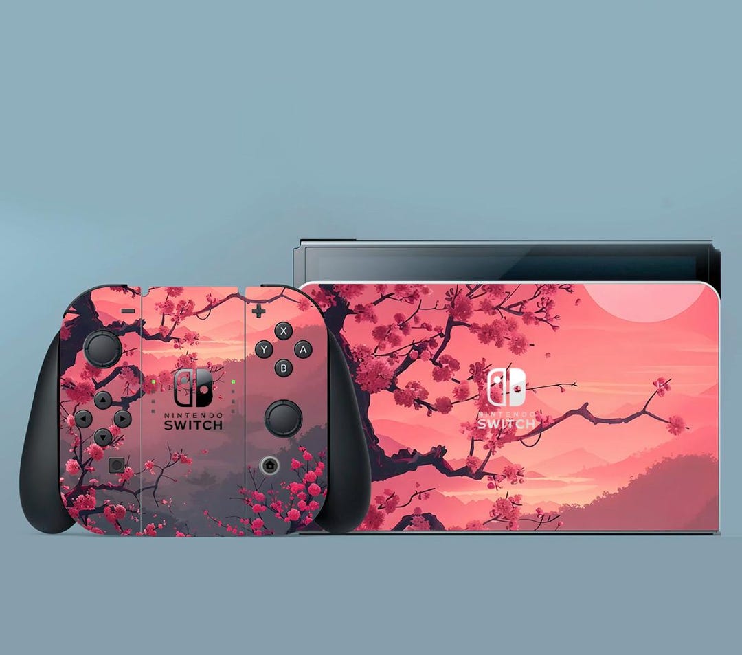 Pink Switch Skin Sakura Switch Skin Mountains Switch OLED Skin Nature ...