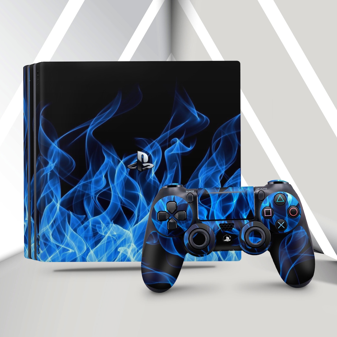 Blue Fire PS4 Skin PS5 Console and Controllers Abstract Skin - Etsy