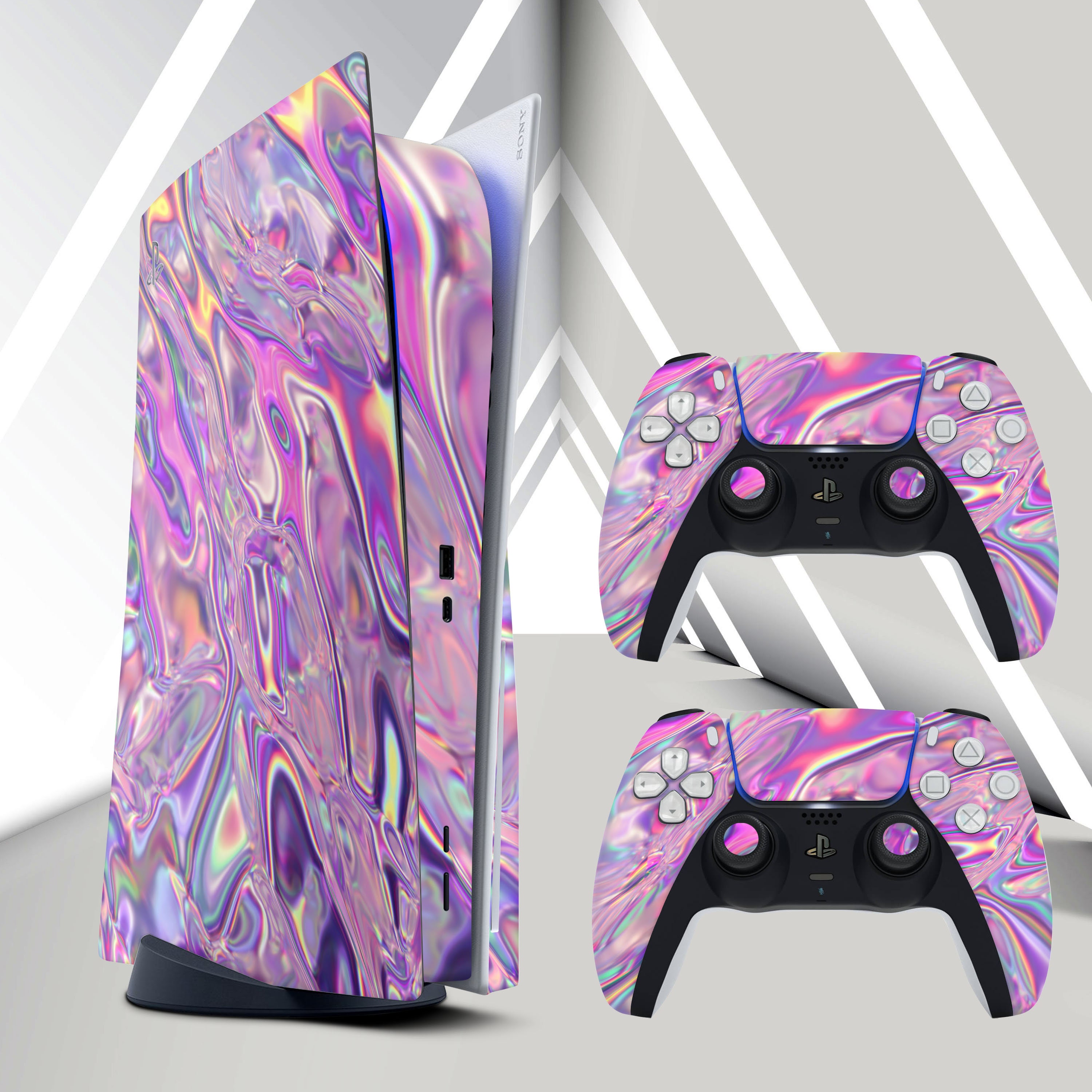 Abstract PS5 Skin Purple Crystal PlayStation 4 Pro Console & | Etsy