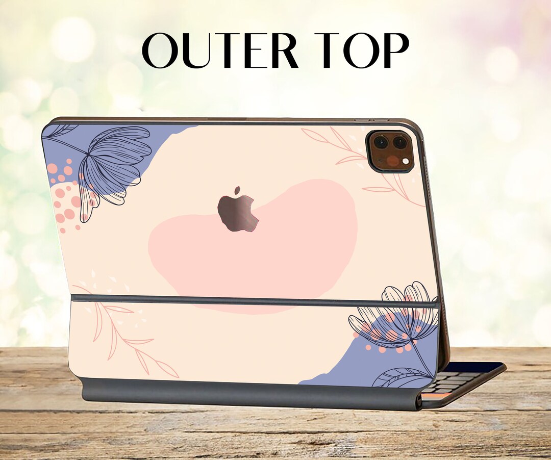 Abstract Floral Skin Magic Keyboard Skin Pink Vinyl Decal for Apple ...